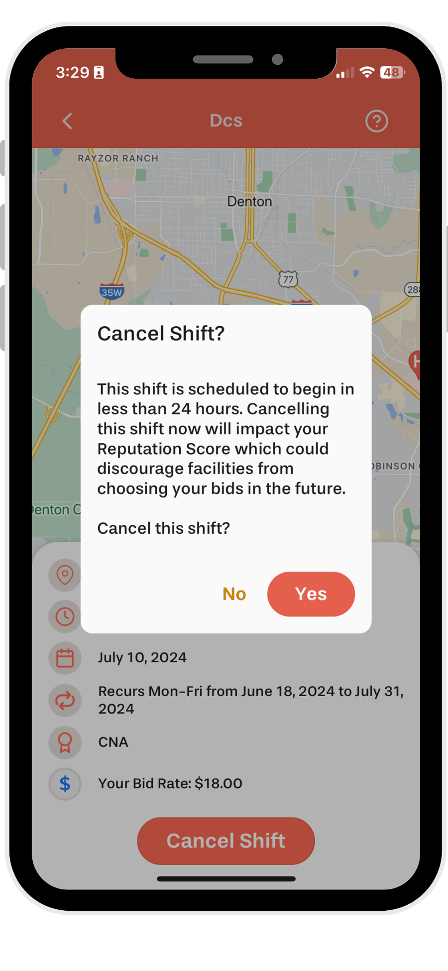 How do I cancel my shift?